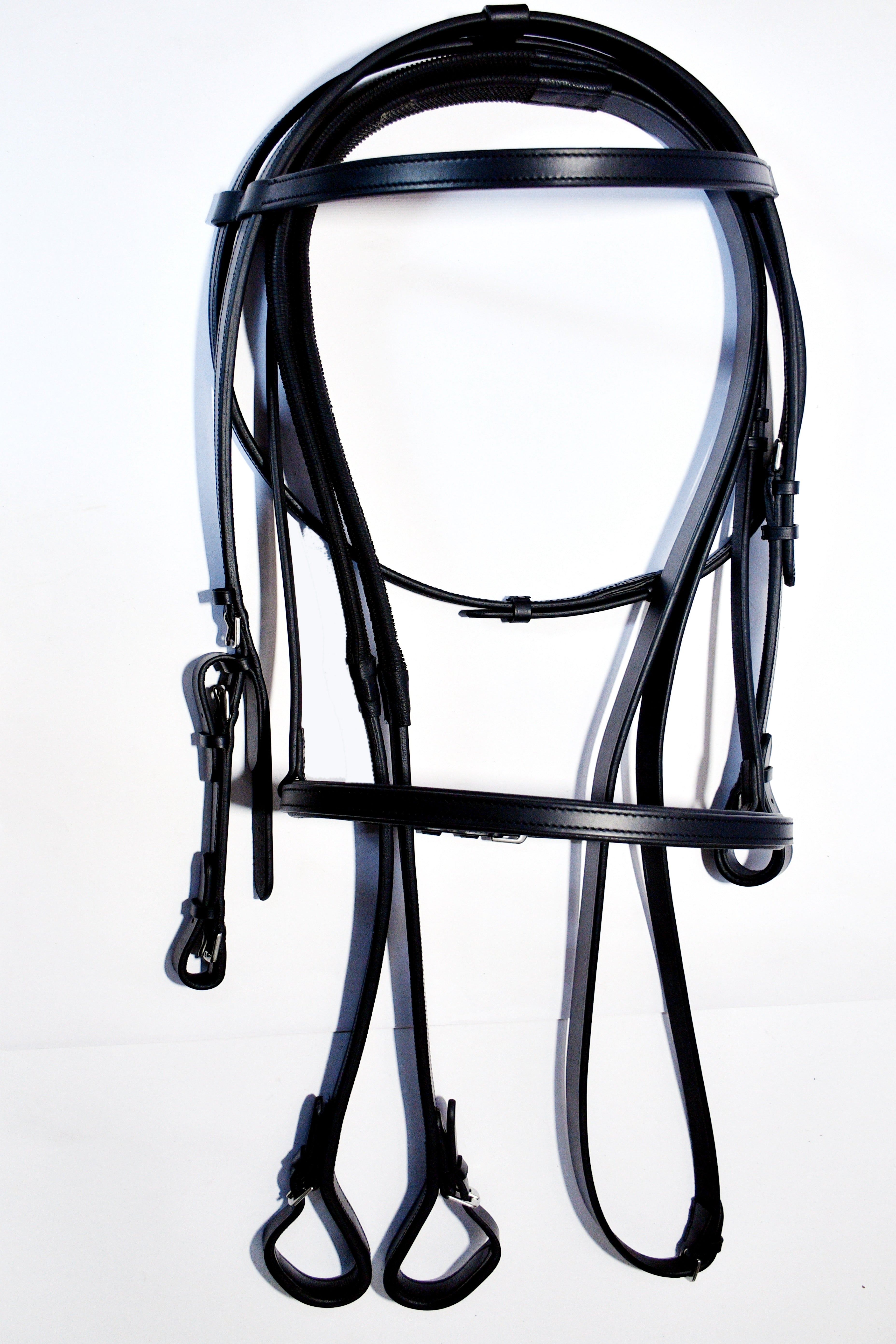 Racing Tack-Leather Set,Headstall,Noseband, Rubber/Leather Reins ...